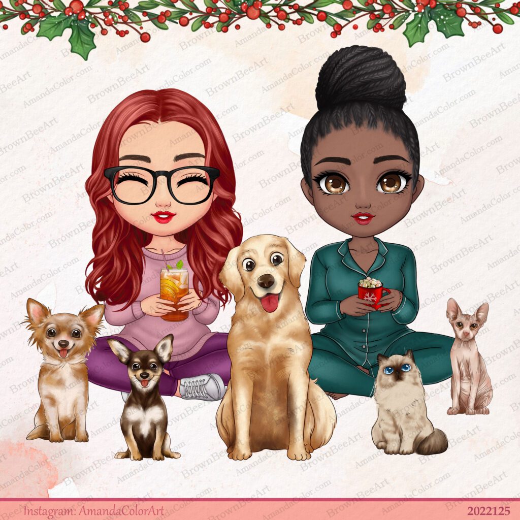 Christmas clipart, Hotchocolate, Winter, Best friends clipart, Chibi ...