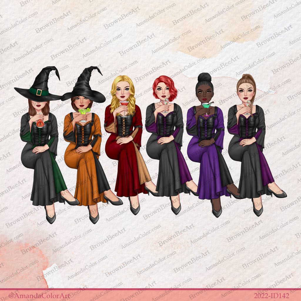 Witch clipart, Friends clipart, Halloween Clipart Collection - AmandaColor