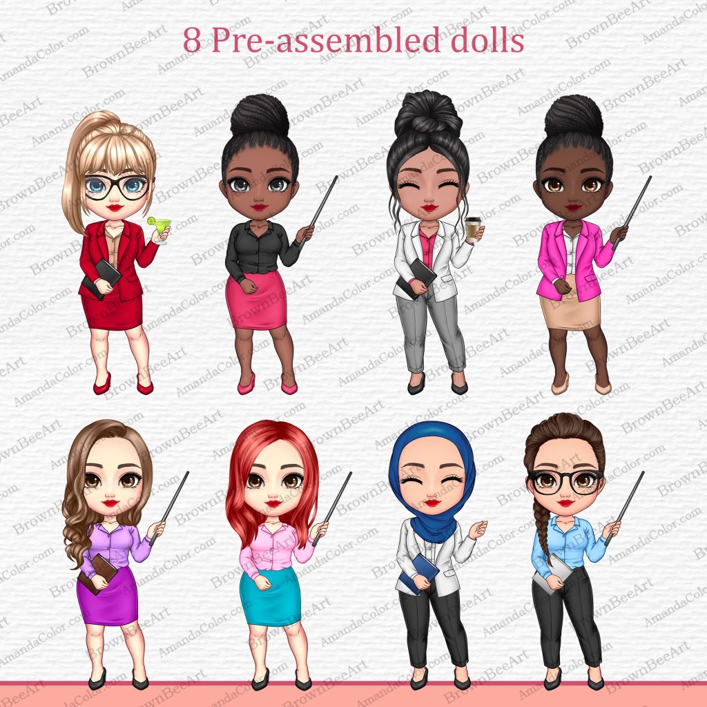 Cute Teacher Clipart, Educator clipart, Lady boss clipart, Back to ...